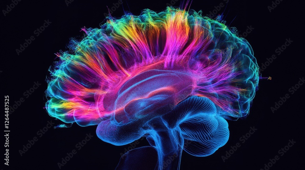 A high-resolution image of a human brain scan on a computer screen ...