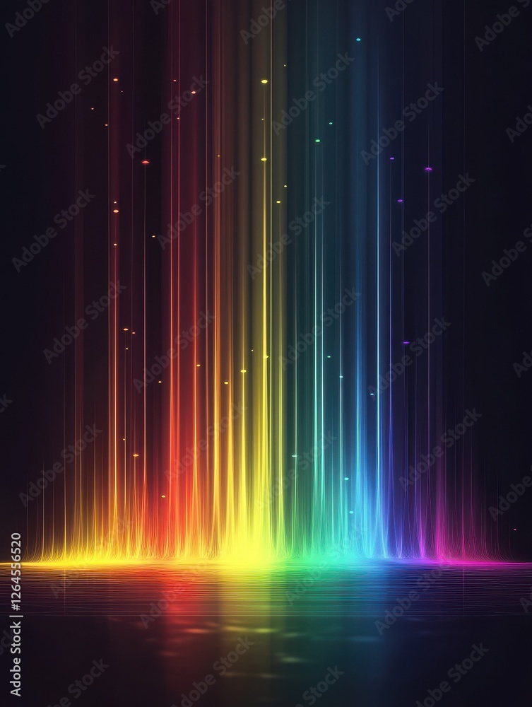 Visible light diagram. Color electromagnetic spectrum, light wave ...