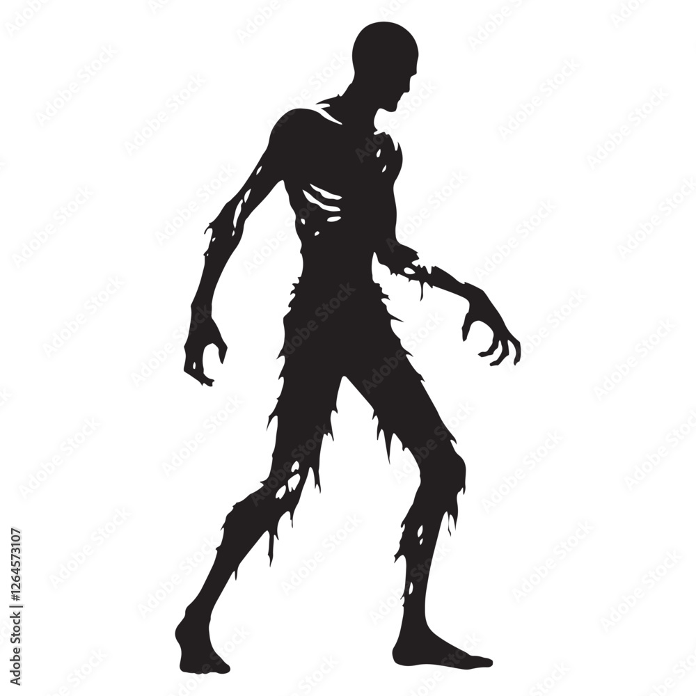 Iconic Zombie silhouette with eerie details perfect for horror ...