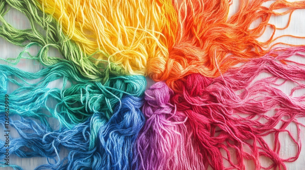 Colorful yarn flowchart intertwining ideas and connections ...