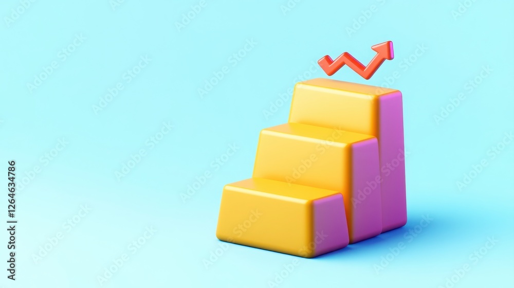 gold investment with bullion and inflation protection concept. Colorful ...