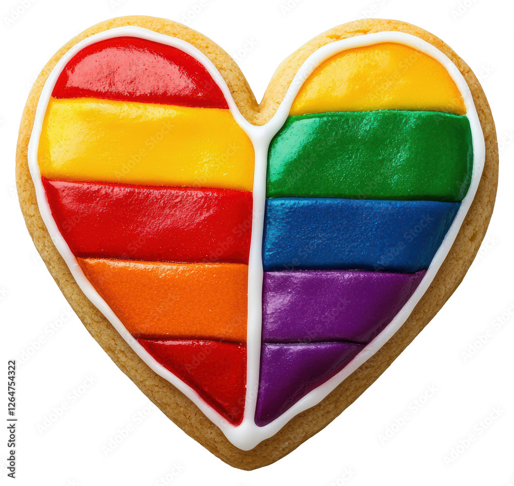Rainbow Heart Cookie on a Transparent Background for Pride Month ...