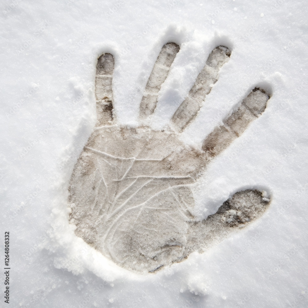 snow handprint png, transparent background Stock Photo | Adobe Stock