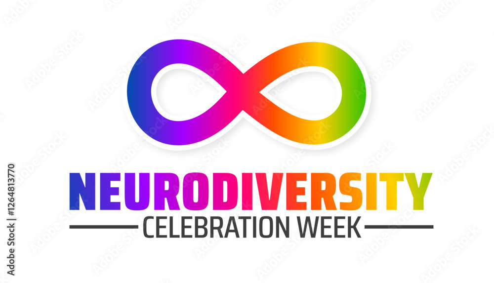 Neurodiversity Celebration Week background banner or poster design template. observed every year ...