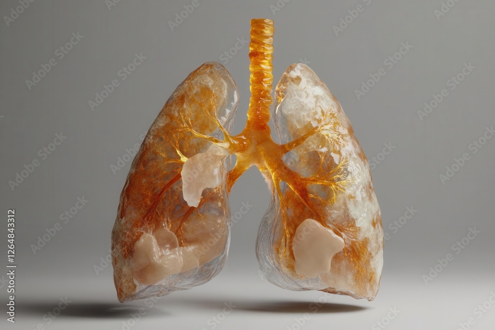 Foto de Stock anatomically detailed 3d model of diseased lungs showing ...