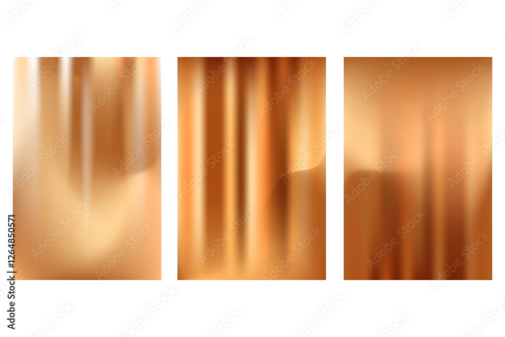 Abstract chocolate brown gradient poster set with strips texture ...