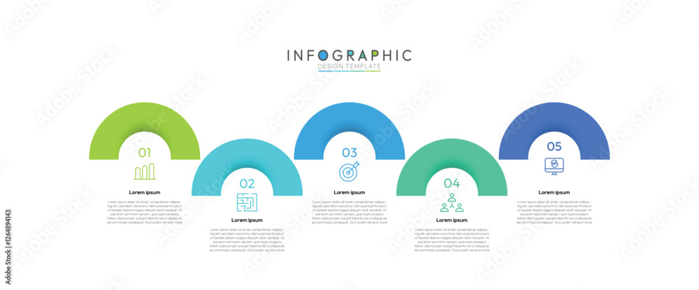 5 Steps Infographic five steps are arranged horizontally from left to ...