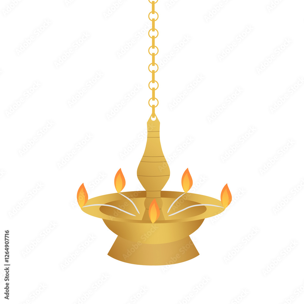 Stockillustrationen Traditional Kerala Hanging Brass Lamp (Thooku ...