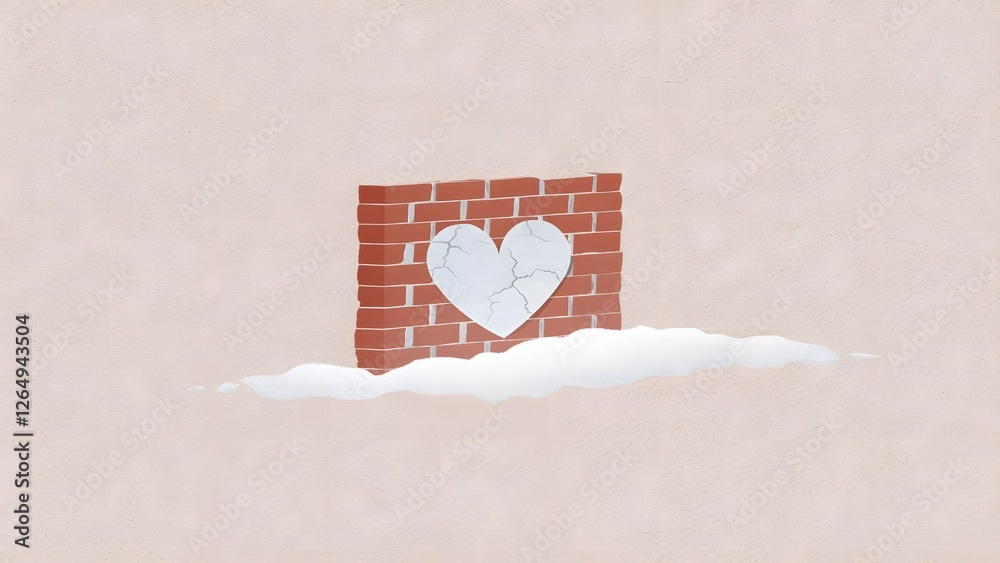 Breaking Down Barriers A Heart-Shaped Hole in a Brick Wall Symbolizing ...