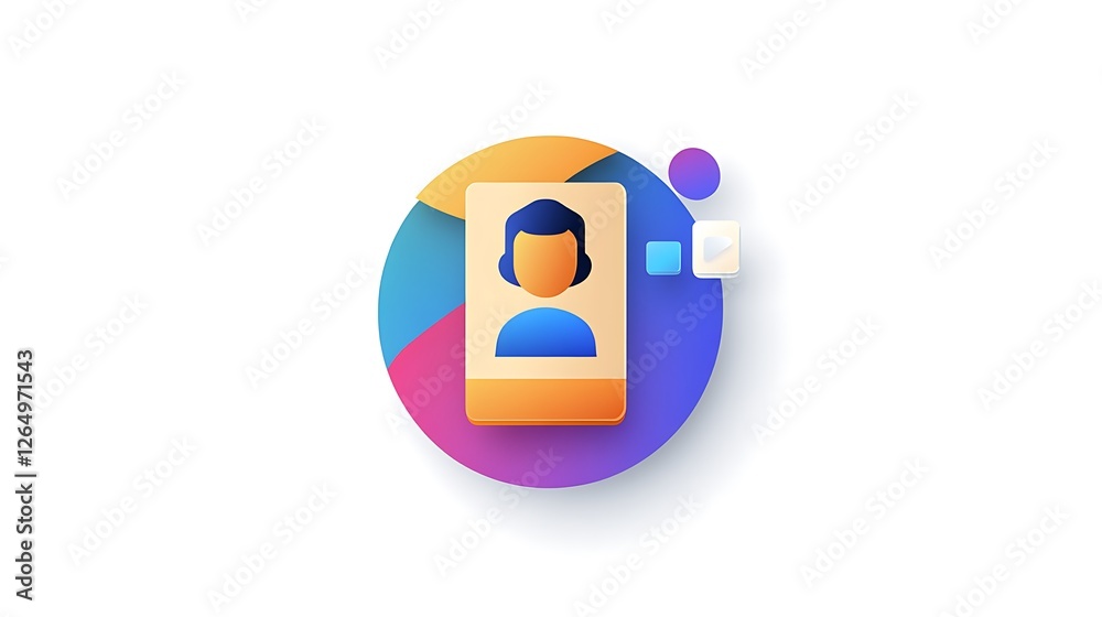 Vibrant Digital Illustration: Customer Support Profile Icon Design AI ...