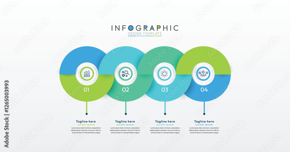 4 step infographic, clean and modern infographic template, featuring a ...