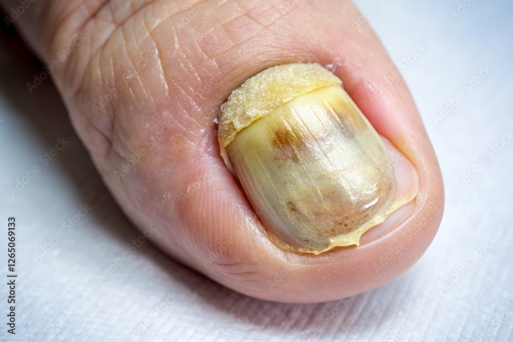 Onycholysis: Close-up of Separated Toenail Showing Nail Bed Detachment ...