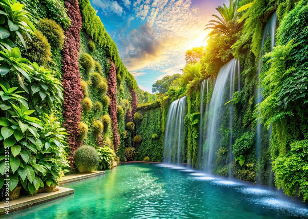 Nature-Inspired Architectural Background, 2D Wall, Photography Stock ...