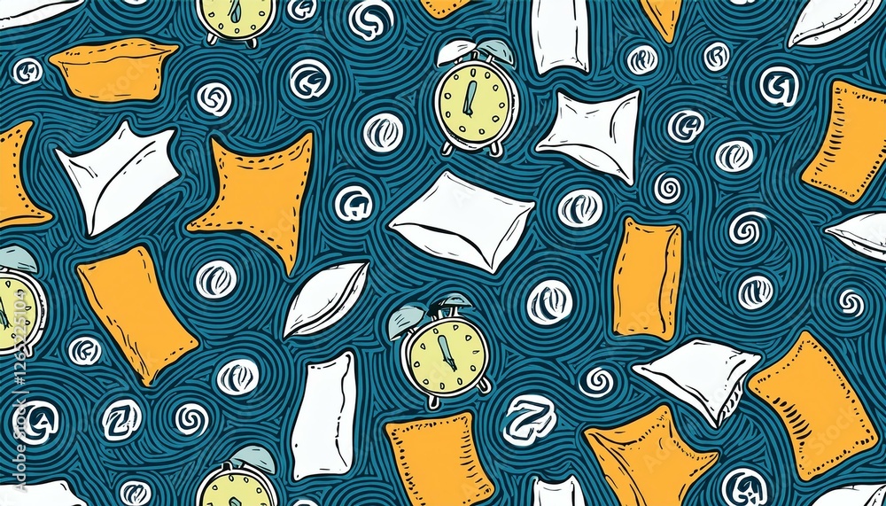 Sleep, bed time seamless pattern. Zzz, dream time kids background. Hand ...