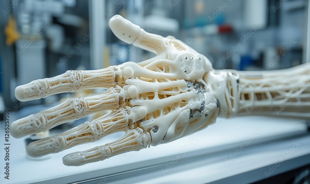 Stock-Foto „3D-printed prosthetic limb: A detailed image of a realistic ...