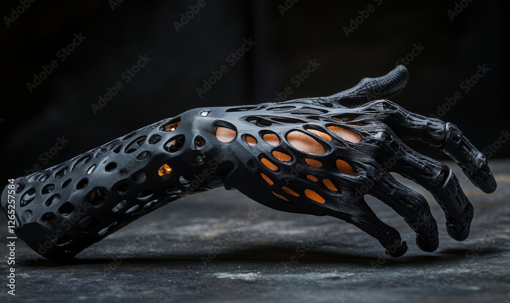 Stock-Foto „3D-printed prosthetic limb: A detailed image of a realistic ...