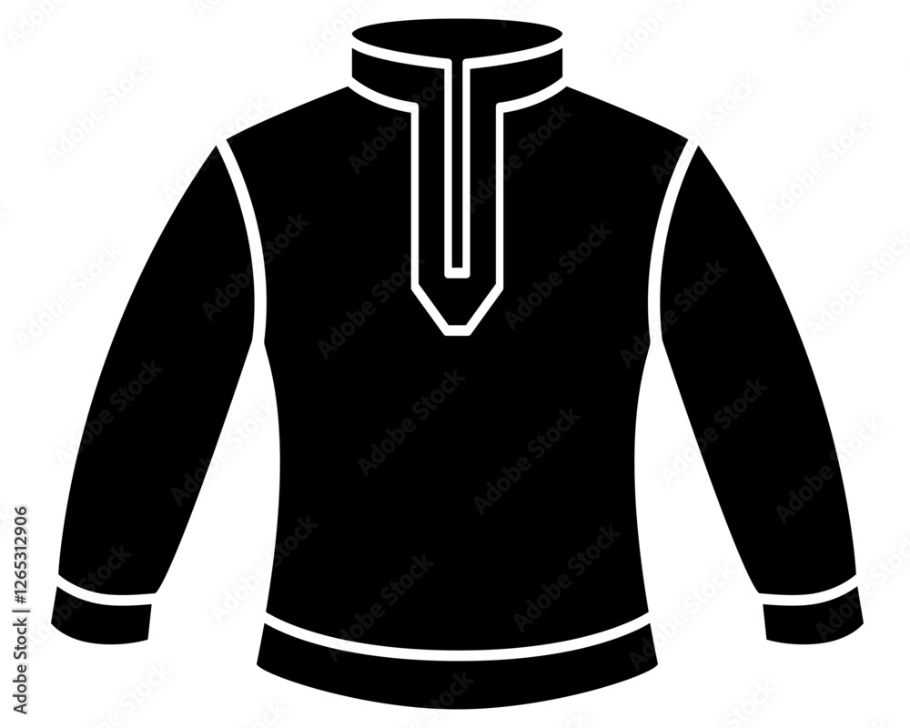 Shirt, Ukrainian men's shirt template - vector silhouette picture for ...