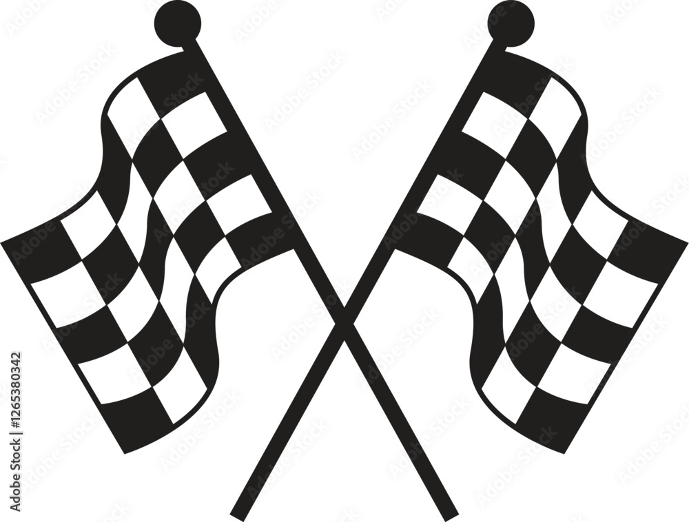 Double crossed Checkered racing flag motorbike racing flag car racing ...