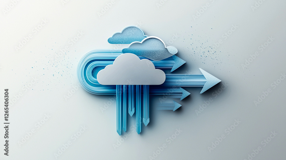 Minimalistic vector electronic cloud icon, connecting to the server ...