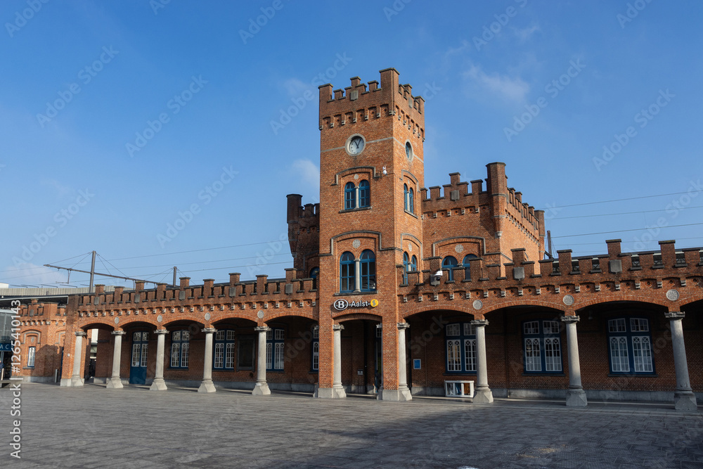 AALST, BELGIUM, 14 FEBRUARY 2025: The central railway station in Aalst ...