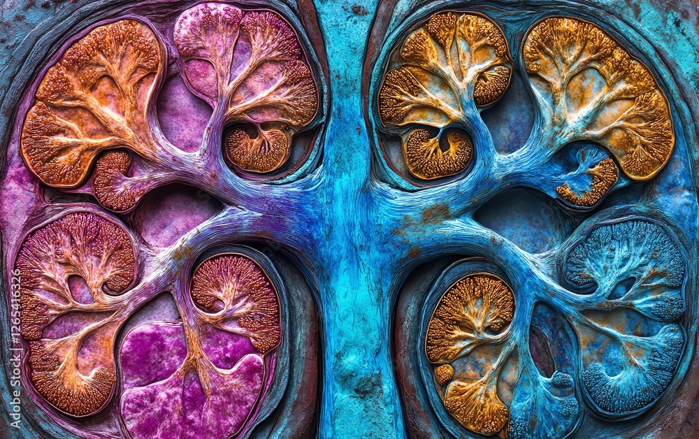 Chronic kidney disease visualized in renal pathology image, medical ...