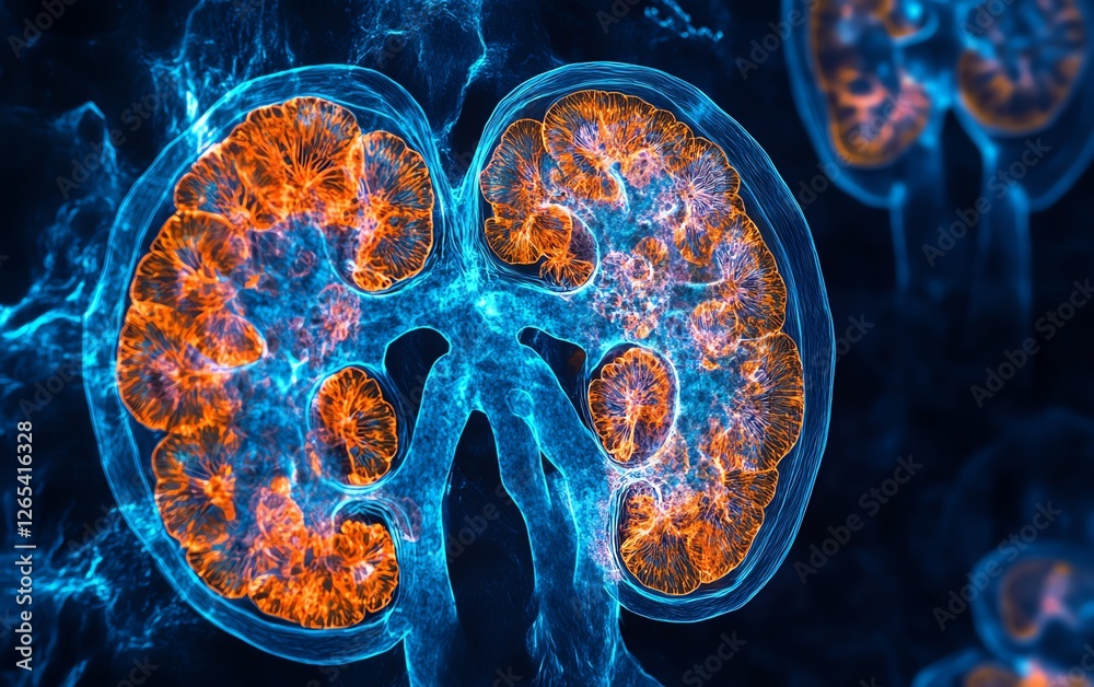 Chronic kidney disease visualized in renal pathology image, medical ...