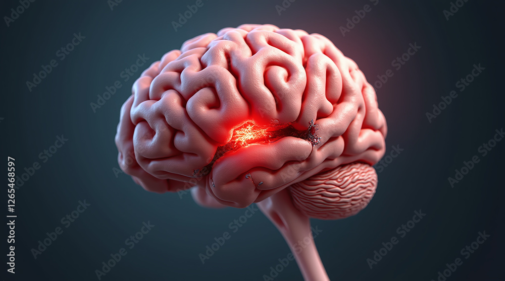 Stock-Foto „Brain Injury (Blood), Damage or Inflammation, concussion ...