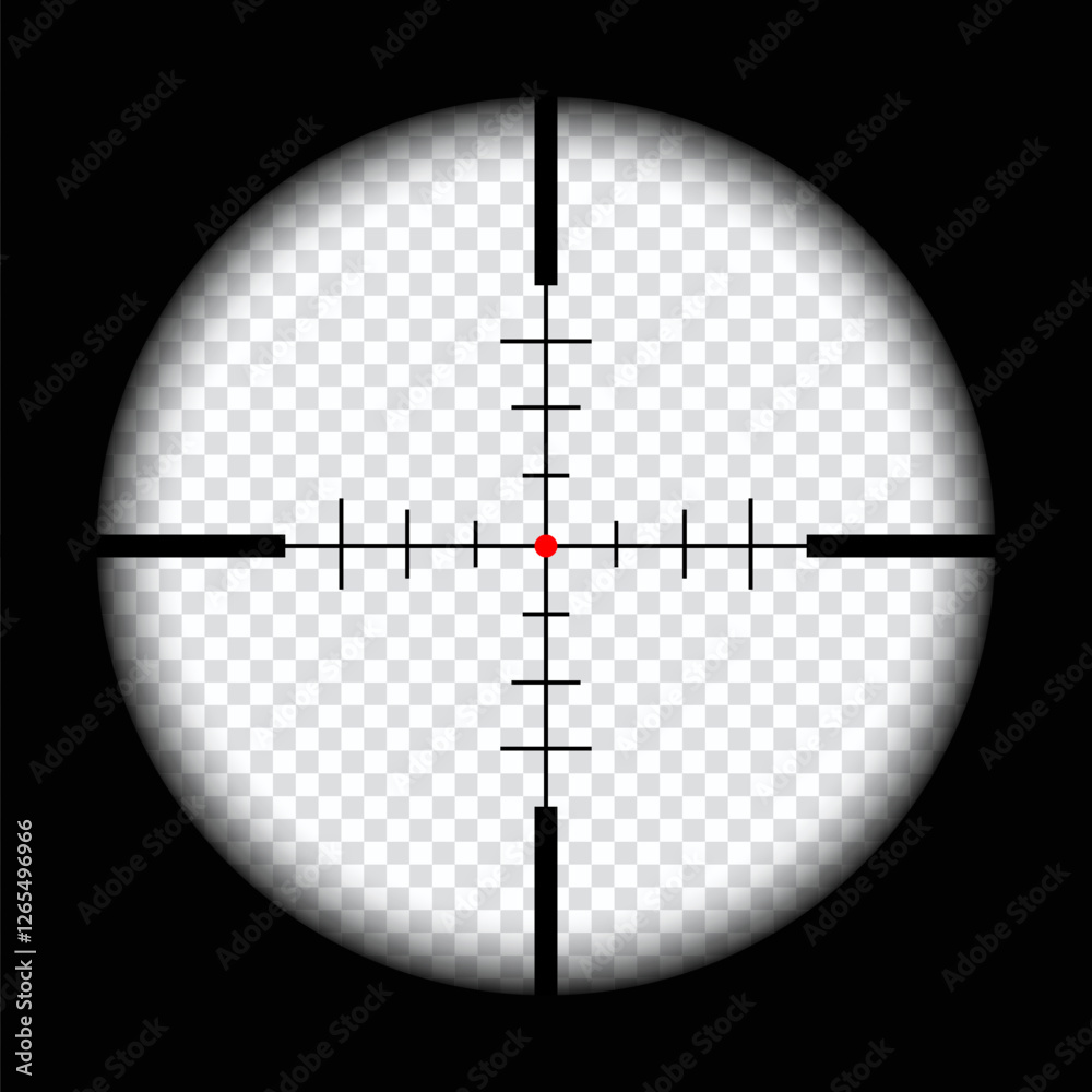 Realistic sniper scope crosshairs view. sniper sight with measurement marks. sniper scope ...