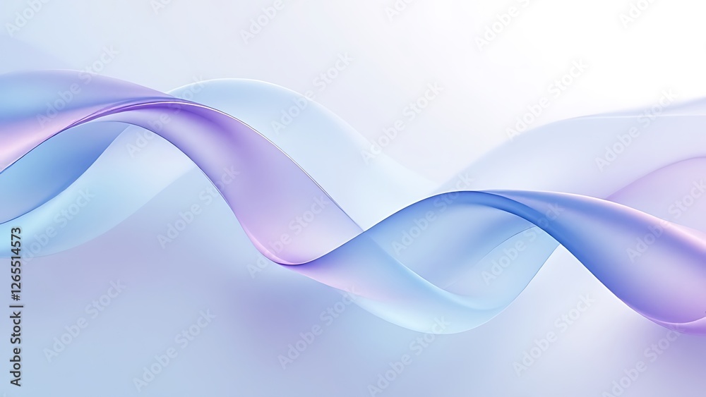 3d abstract liquid glass transparent clear ribbon chromatic fold wave ...