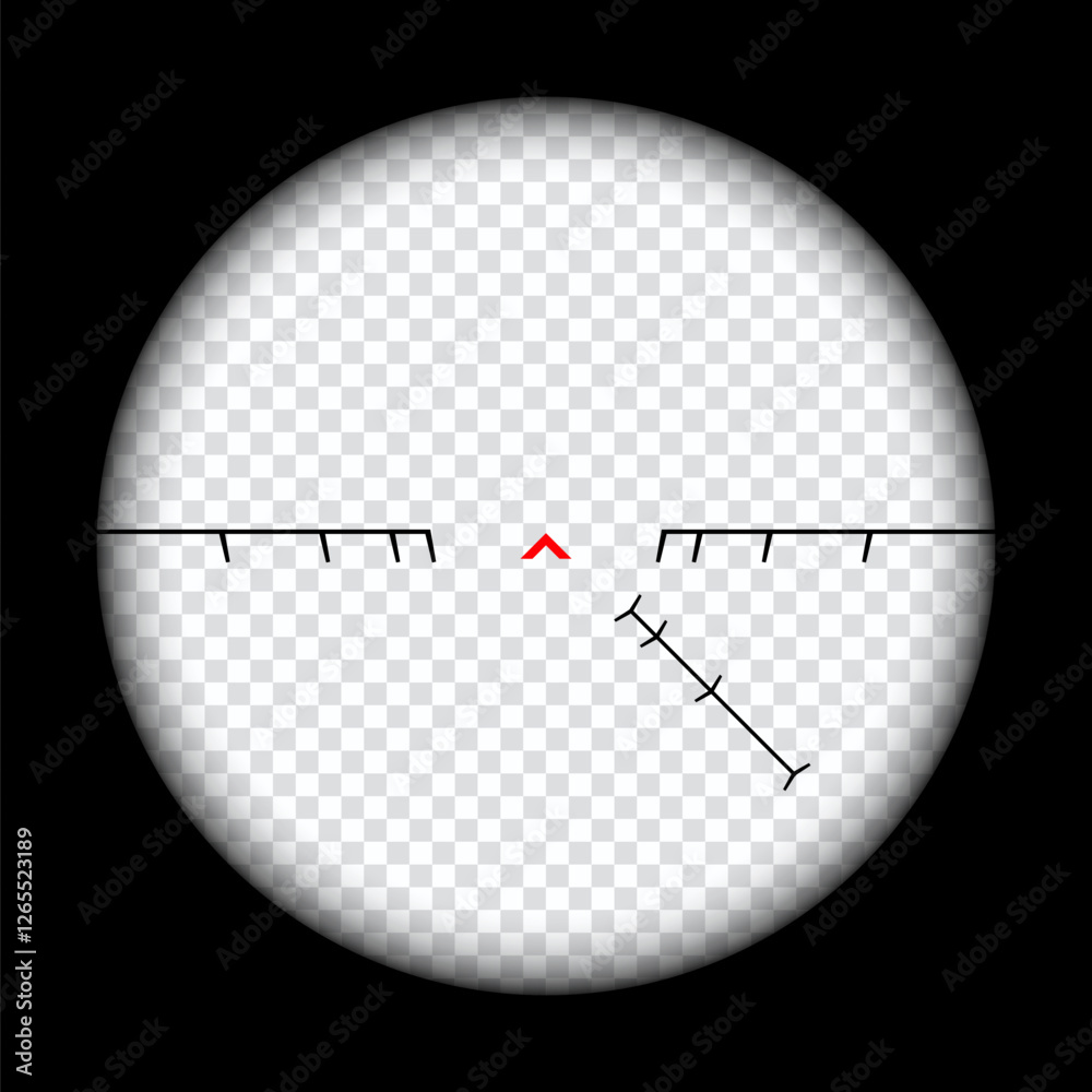 Realistic sniper scope crosshairs view. sniper sight with measurement marks. sniper scope ...