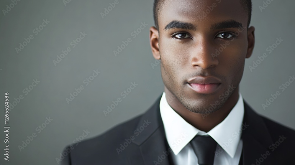 Business professional in formal attire with confident expression, head ...