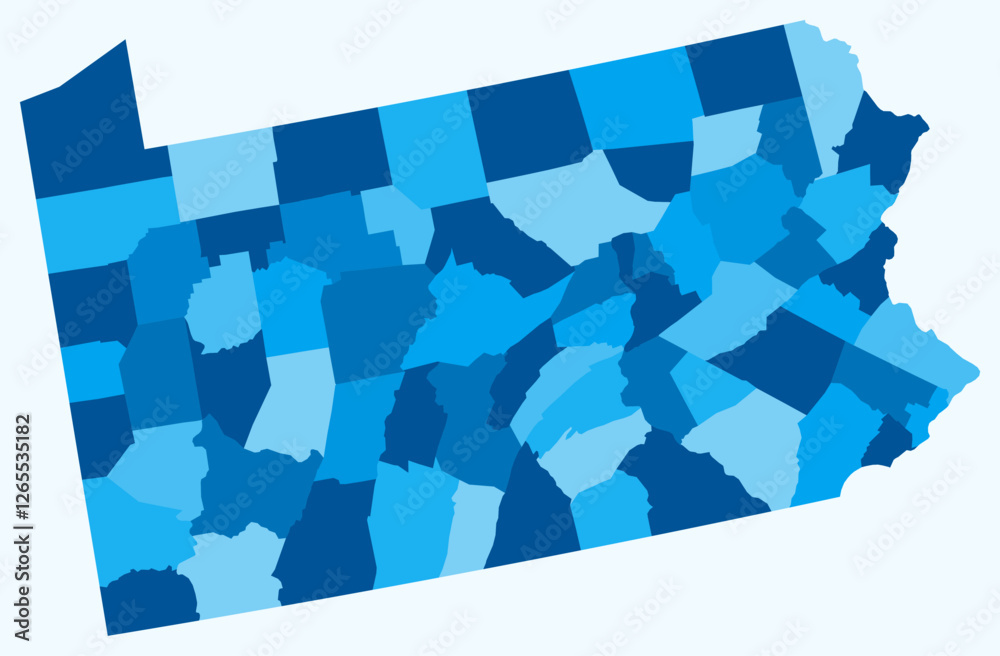 Image vectorielle Stock Map of Pennsylvania with counties. Just a ...