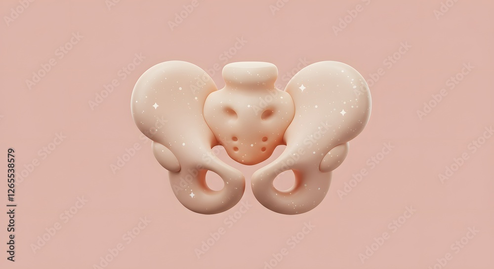 Pelvis Model with Shiny Particles Illustration for Anatomy Studies ...