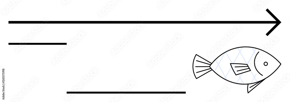 Fishbone diagram with angled branch lines leading toward a horizontal ...