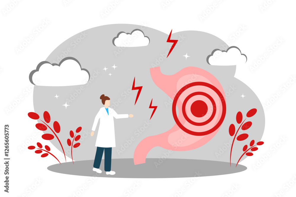 Pain in the stomach, gastritis, stomach ulcer, heartburn. A ...