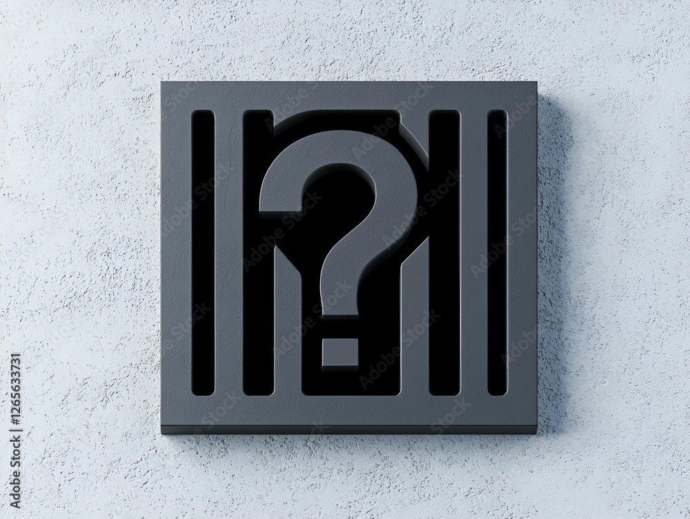 Question mark symbol minimal concept. Abstract design featuring a ...