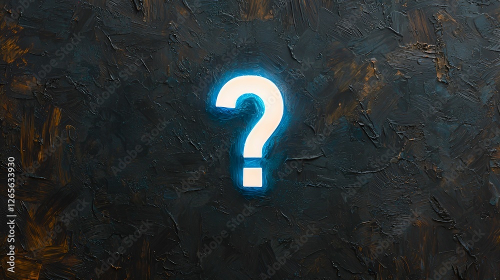 Question mark symbol minimal concept. A glowing question mark on a ...
