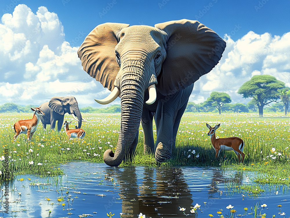 Here is the translation of the given scene description into English ...