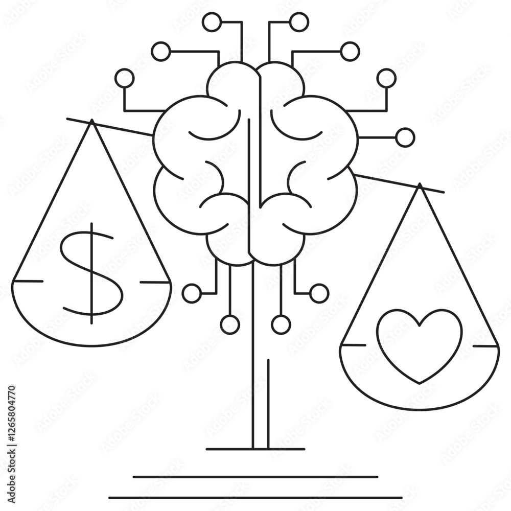 Ethical Issues in Machine Learning icon. Simple outline monochrome ...