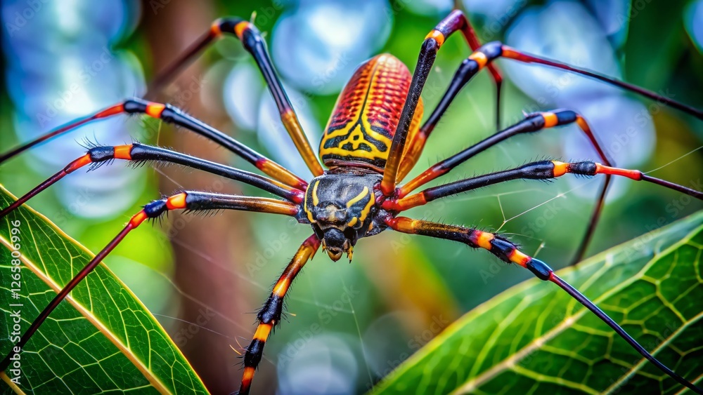 Giant Golden Orb Weaver Spider (Nephila pilipes) in Thailand - Venomous ...