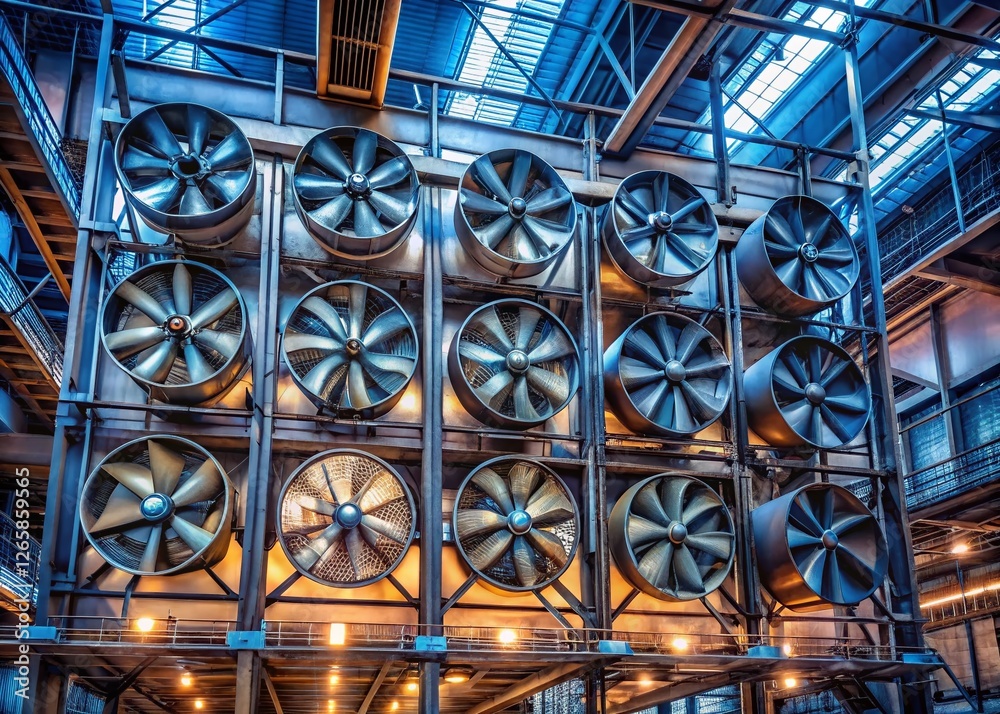Industrial Cooling Tower: Large Ventilation System for HVAC, Exterior ...