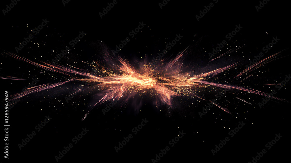 Stock-Illustration „Fiery Meteor Explosion Background for Sci-Fi Art ...