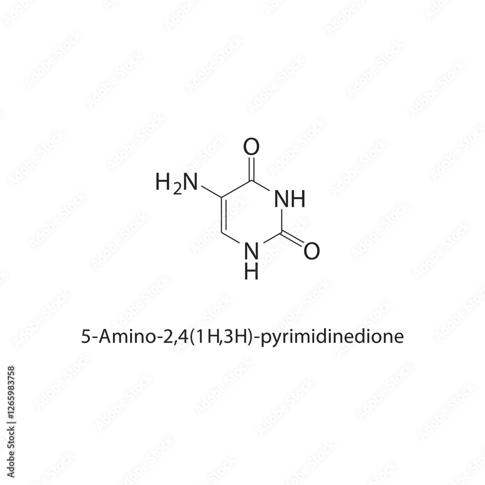5-Amino-2,4(1H,3H)-pyrimidinedione skeletal structure.Pyrimidinedione ...