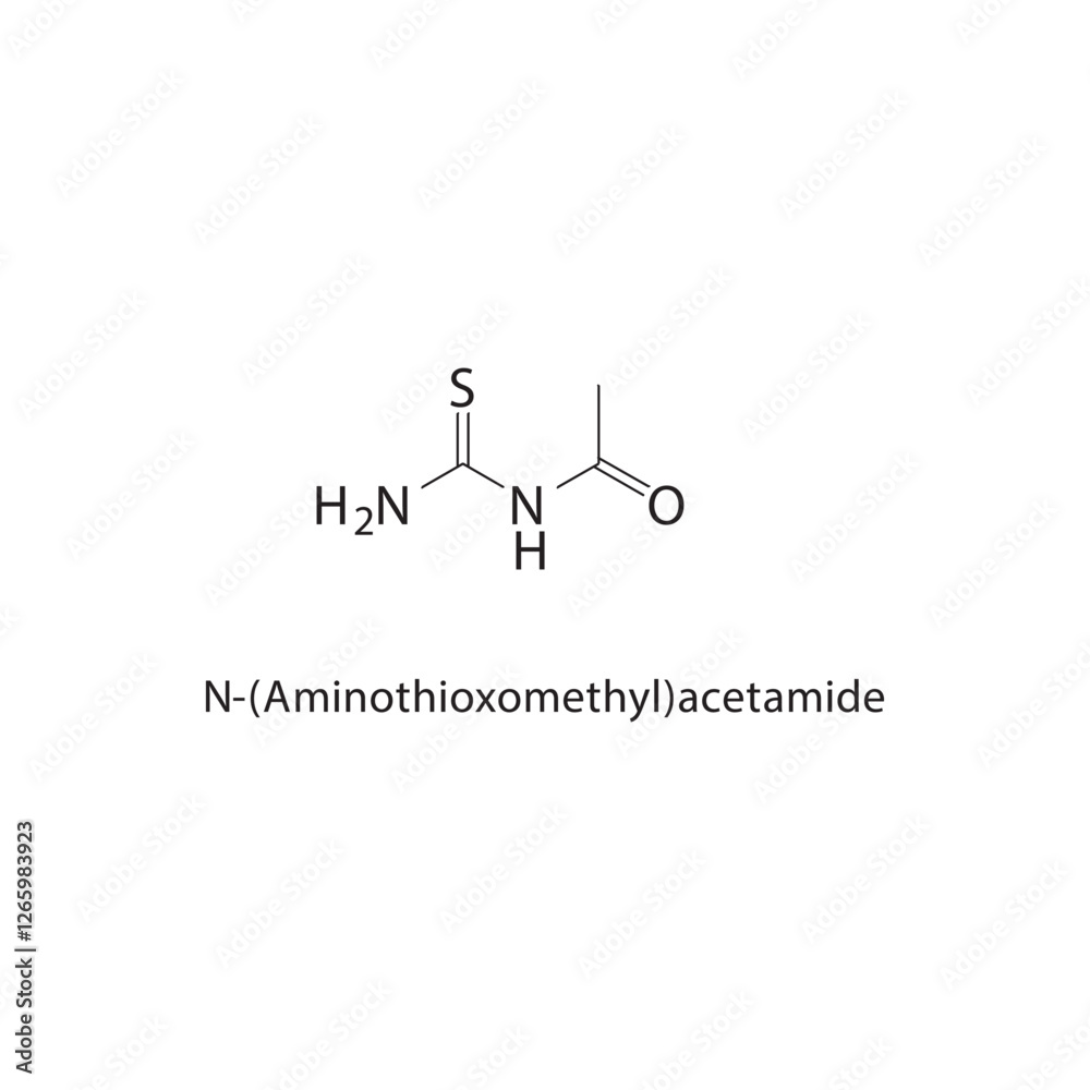 1 N-(Aminothioxomethyl)-acetamide skeletal structure.Acetamide ...