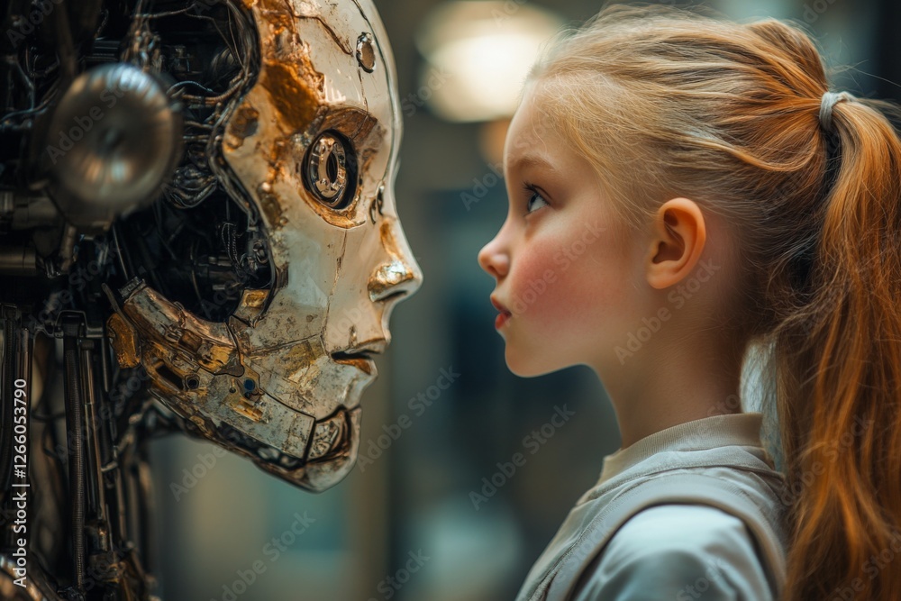 Child encounters a humanoid robot and explores the boundaries between ...