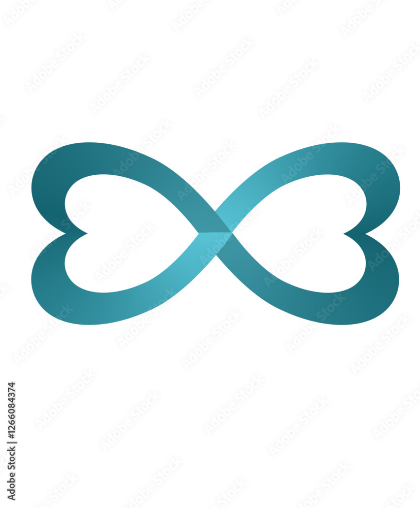 A vector creative design showcasing two heart outlines interconnected ...