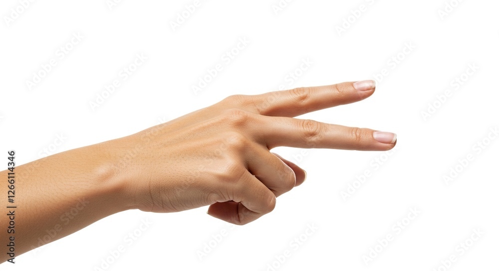Hand Showing Number Three Gesture Against White Background Displaying Counting Stock ...