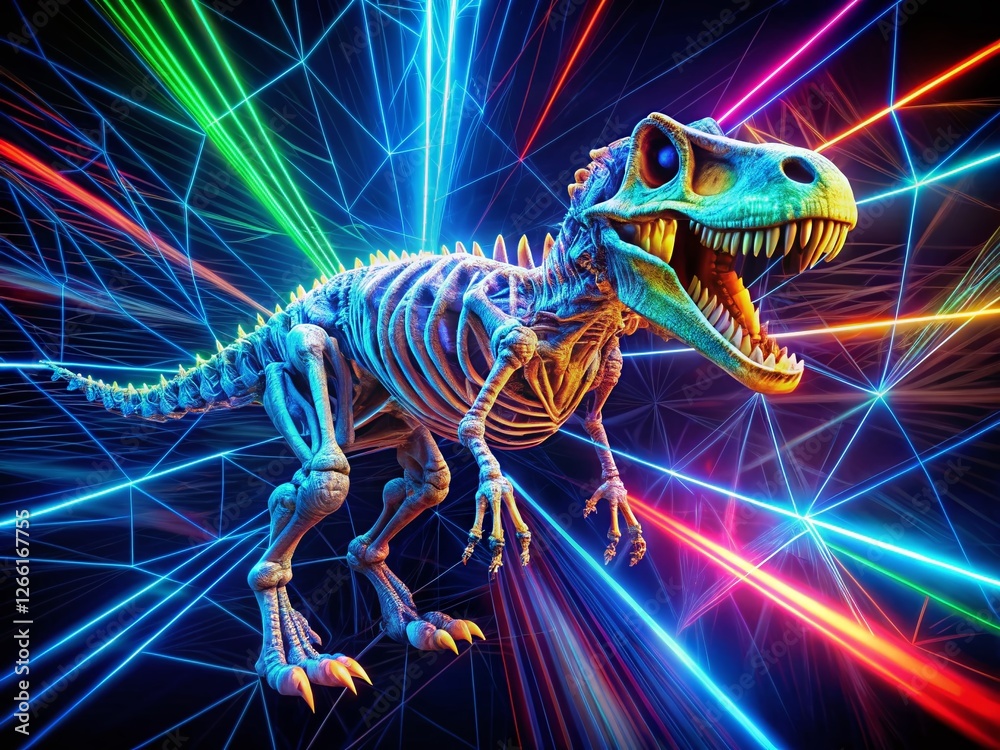 Vintage T-Rex Plexus Neon Art: 4K HD Black Background Desktop Wallpaper ...