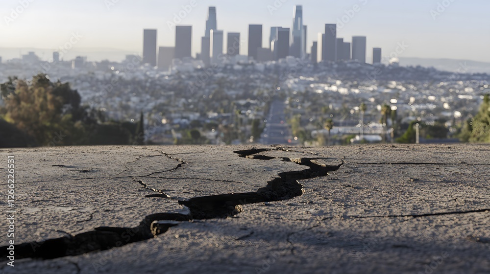 Cracked earth's crust beneath cityscape reveals fault lines: Nature's ...