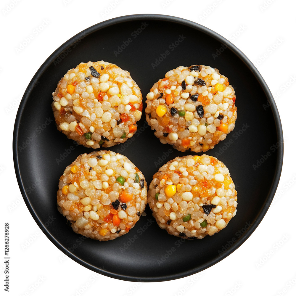 Sabudana vada wada pakora on a plate isolated on transparent white ...